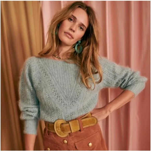 Sezane | Sweaters | Sezane Rosa Jumper In Sea Mist Size Small | Poshmark